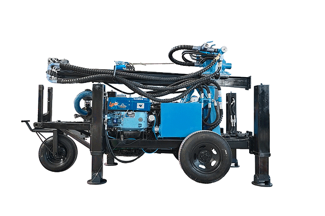 Wheel hydraulic water well drilling rig MW130